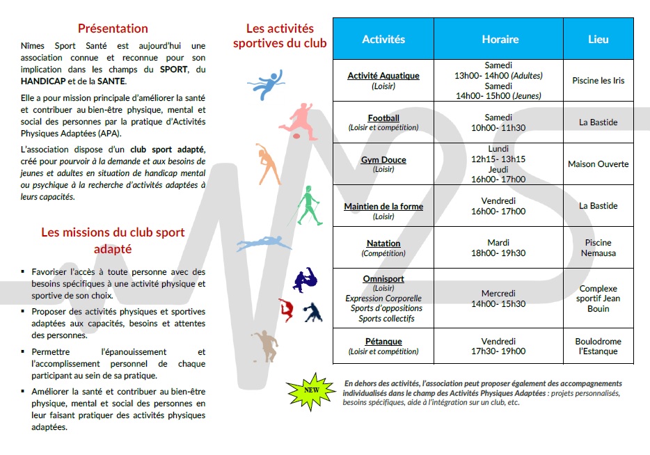 Le sport adapté au sein de l'association Nîmes Sport Santé