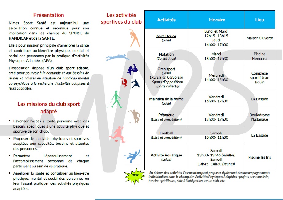 Le sport adapté au sein de l'association Nîmes Sport Santé